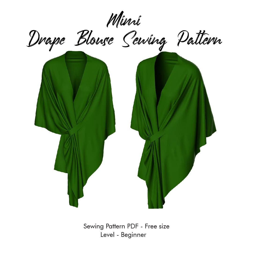 Drape Blouse Beginner Sewing Project, Sleeveless Summer Blouse PDF ...