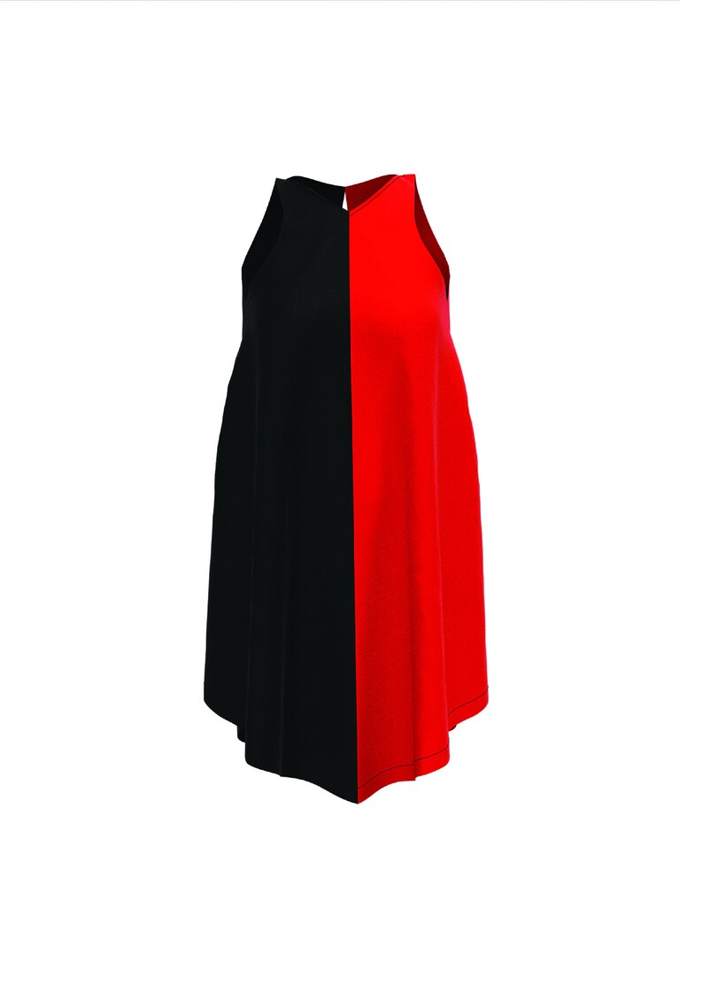 Flowy Sleeveless Dress Sewing Pattern, Relaxed Fit Midi Dress, DIY ...