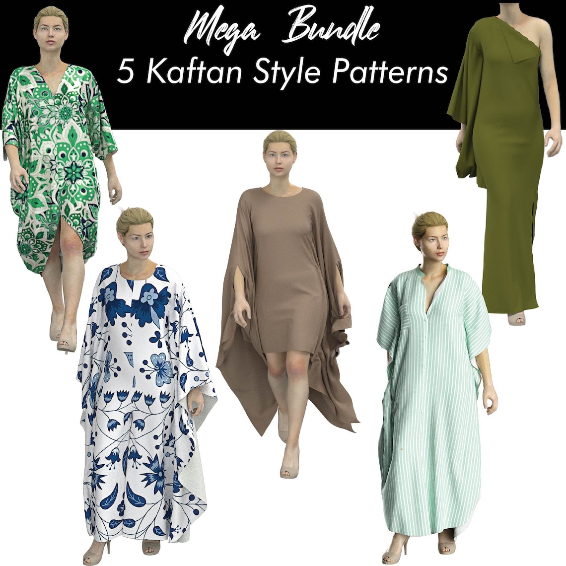 Mega Bundle / Kaftan Sewing Pattern / Caftan PDF Sewing Pattern Project ...
