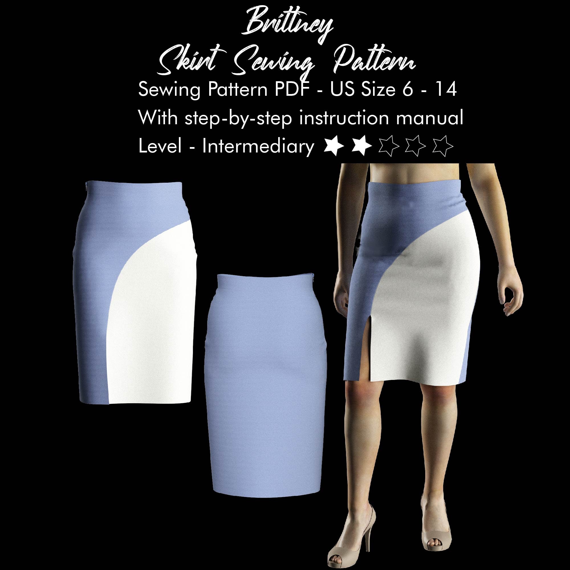 A-line Straight Skirt Sewing Pattern for Women Formal Wear - Etsy