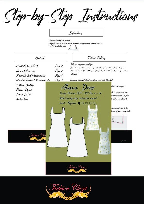 A-line Dress Sewing Pattern Dress Pattern With Instructions - Etsy