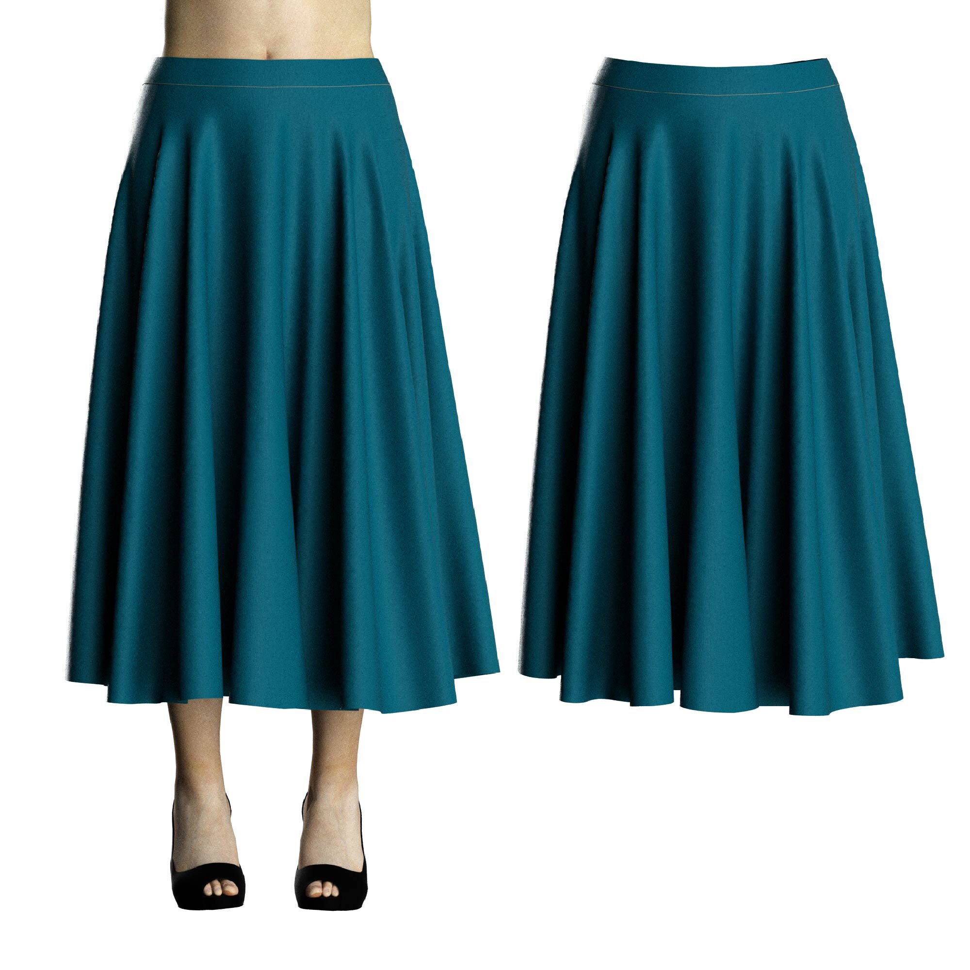 4-in-1 Circle Skirt Sewing PDF Pattern Project, Maxi Umbrella Skirt ...