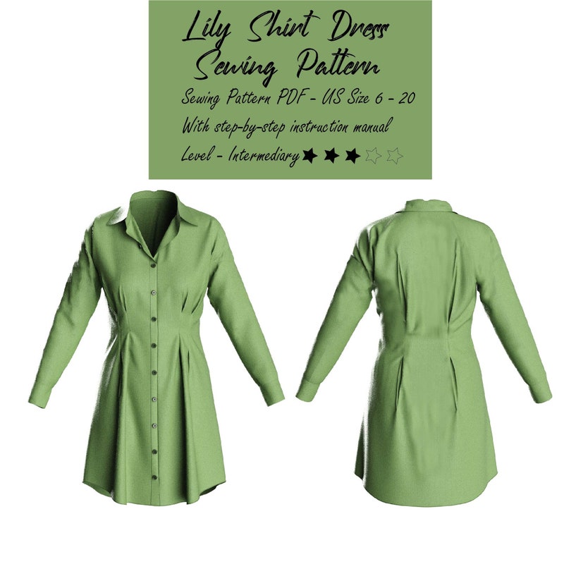 Shirt Dress Pattern - Etsy