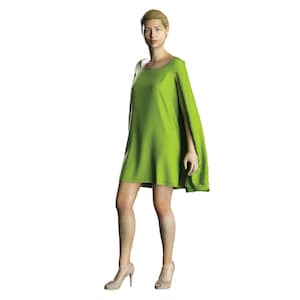 Cape Dress Pattern Design Sewing Pattern Project, Knee Length Dress ...