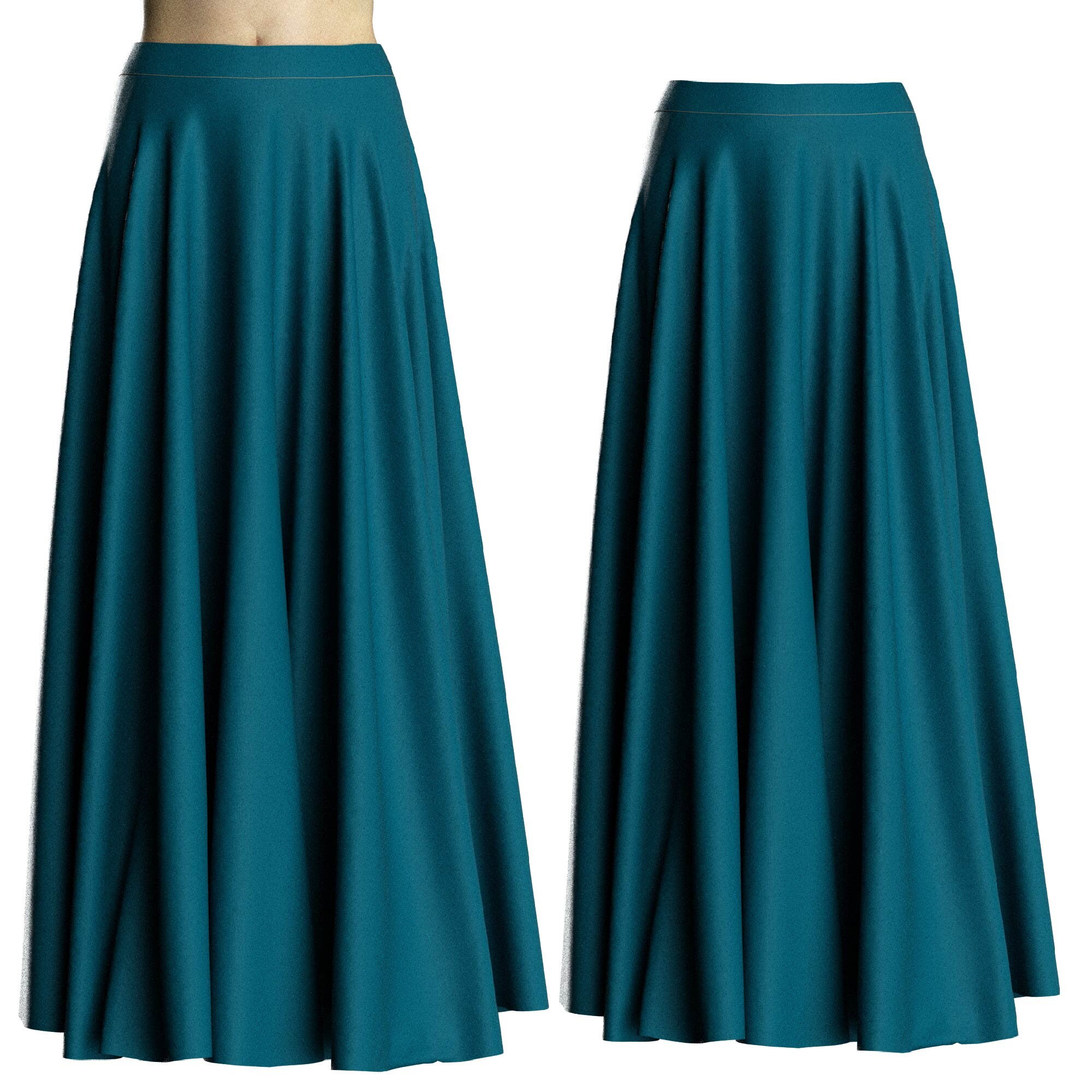 4-in-1 Circle Skirt Sewing PDF Pattern Project, Maxi Umbrella Skirt ...