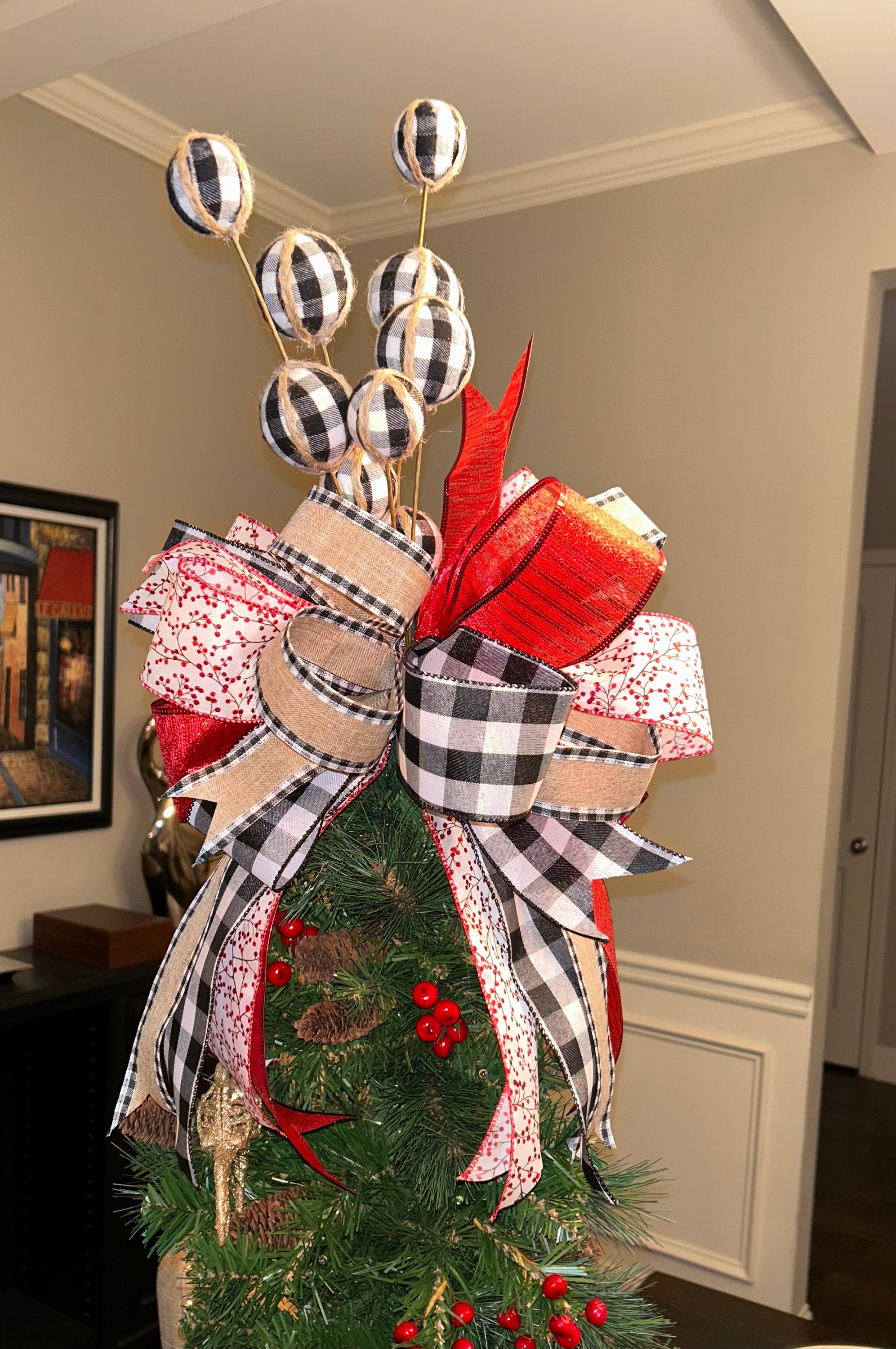 Buffalo Print Tree Topper - Etsy