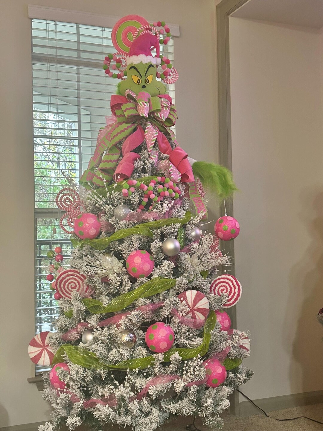 Pretty Grinchy Tree Topper - Etsy