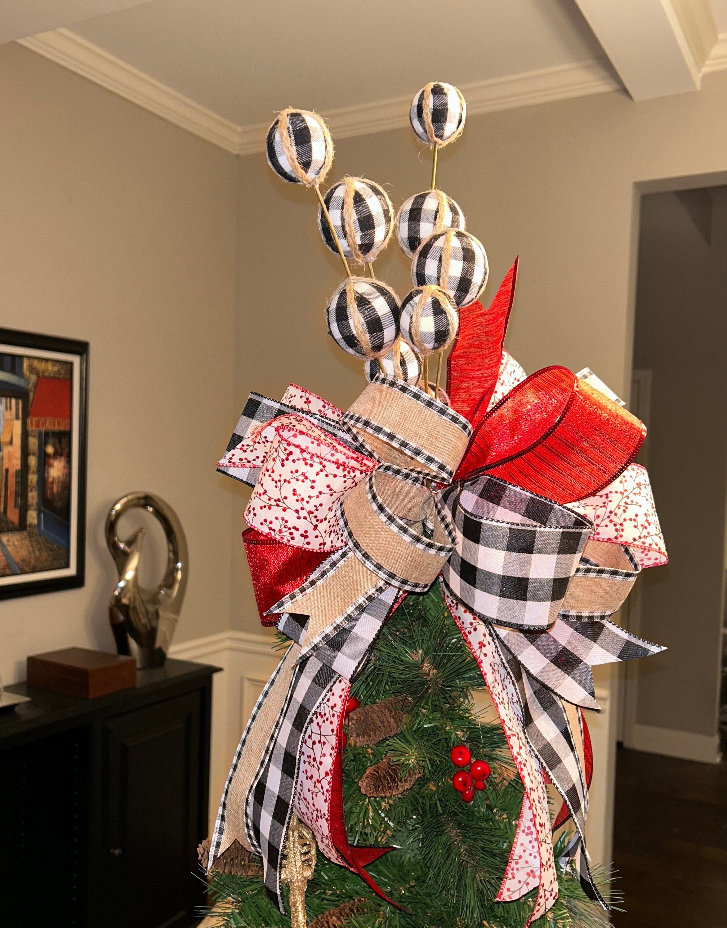 Buffalo Print Tree Topper - Etsy