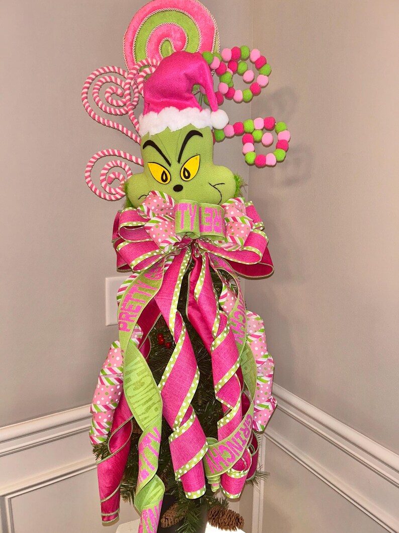 Pretty Grinchy Tree Topper - Etsy