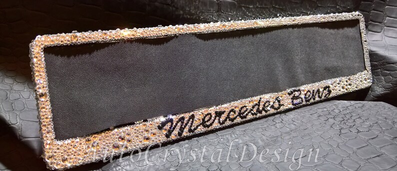 Mercedes Benz License Plate Frame Made With Swarovski Crystals - Etsy
