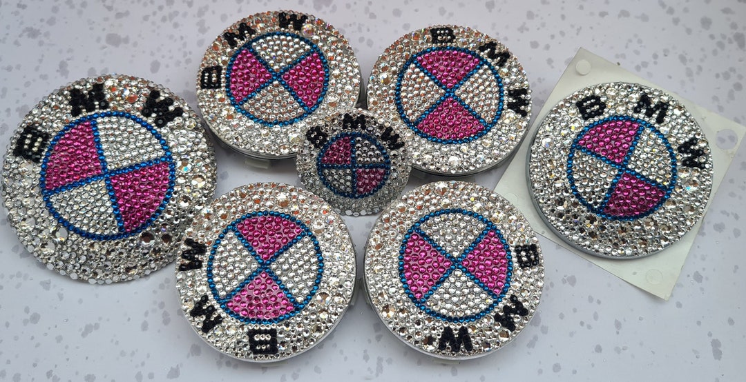 Emblem With Swarovski or High Quality Pinkwhite Crystals , Bling Car ...