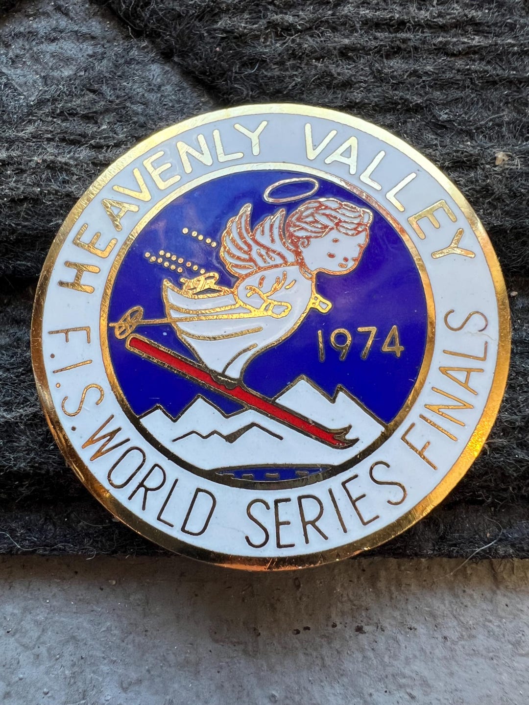 1974 Heavenly Valley FIS World Series Finals Skiing Enamel Pin Badge ...