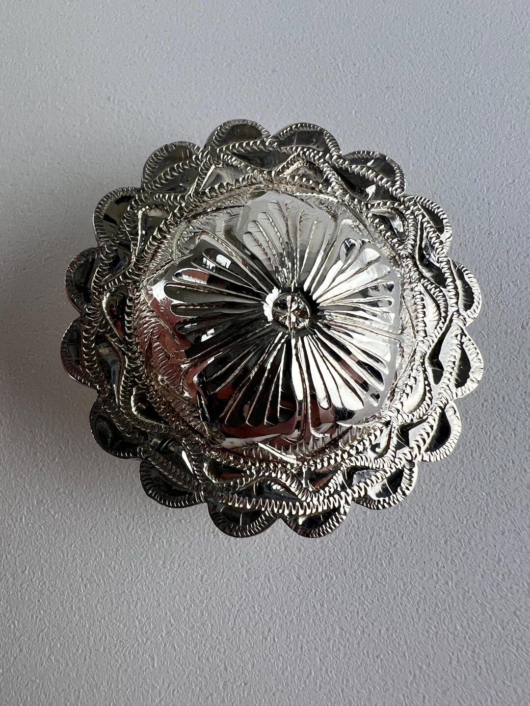 Vintage Engraved Sterling Mexican Silver Concho Hand Made SIGNED - Etsy