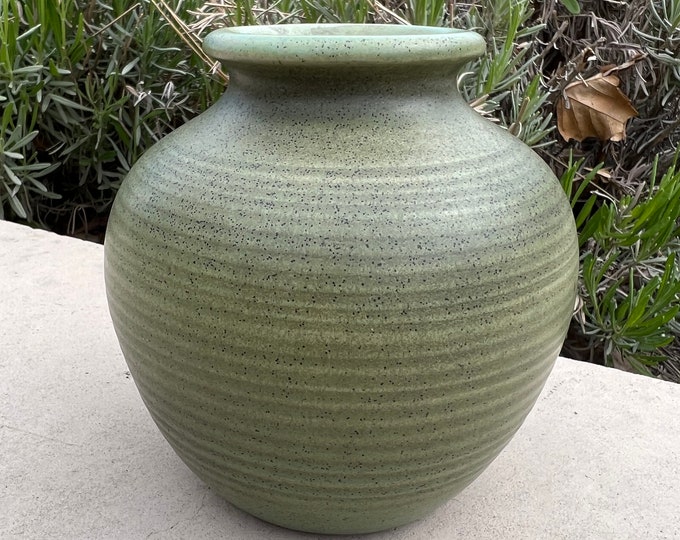 1930s Olive Green Speckled Oil Jar Vase: Art & Gardenware - Etsy