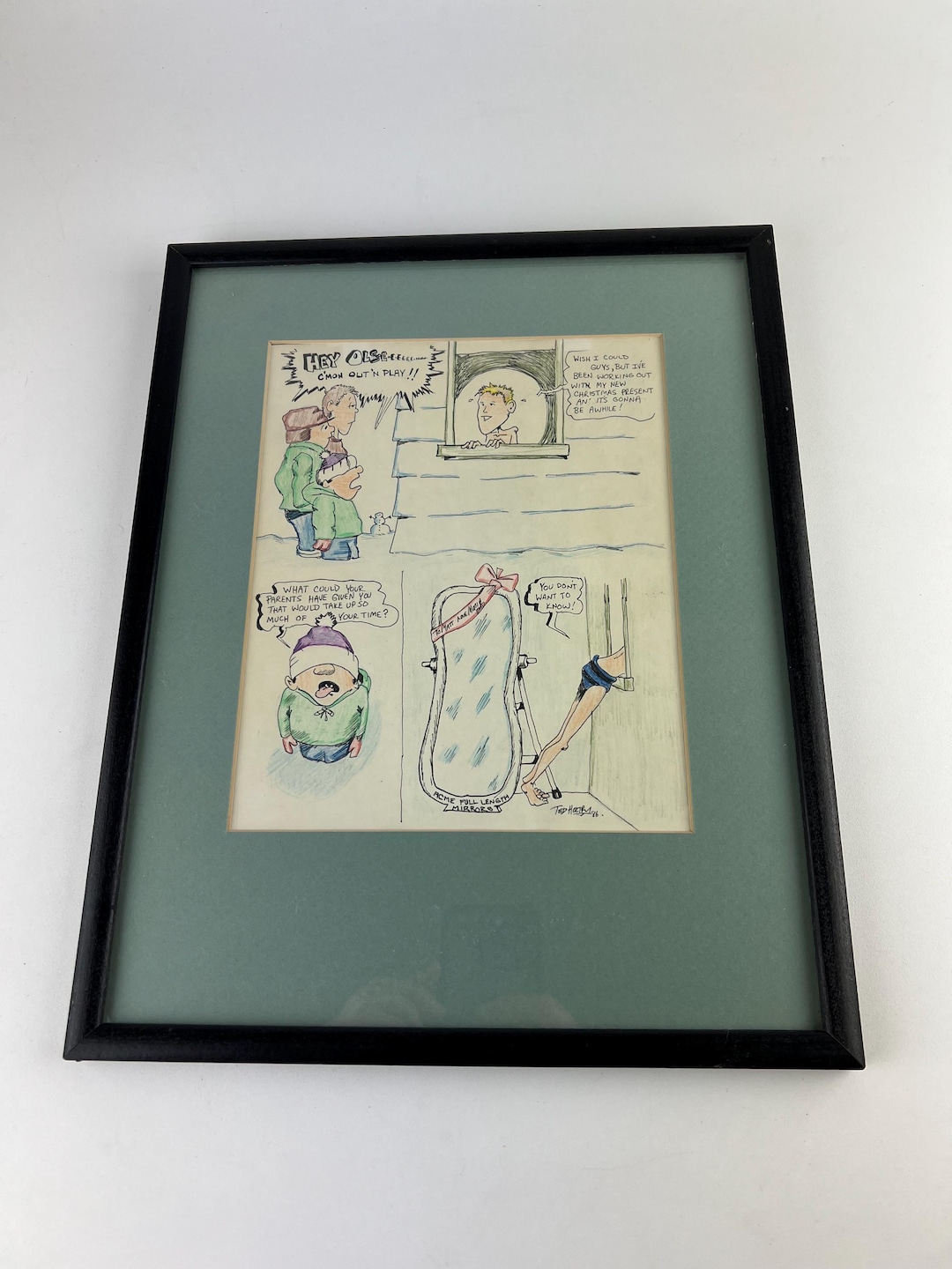 1986 Original Cartoon Art by California Artist Ted Holtry "hey ...