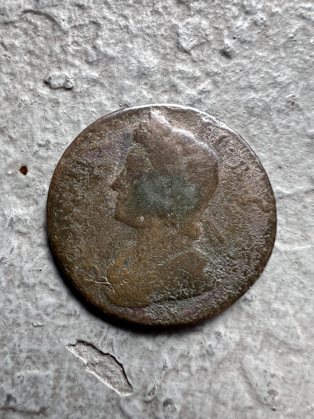 1735 King George II Copper Halfpenny 1/2 Penny as Found British ...