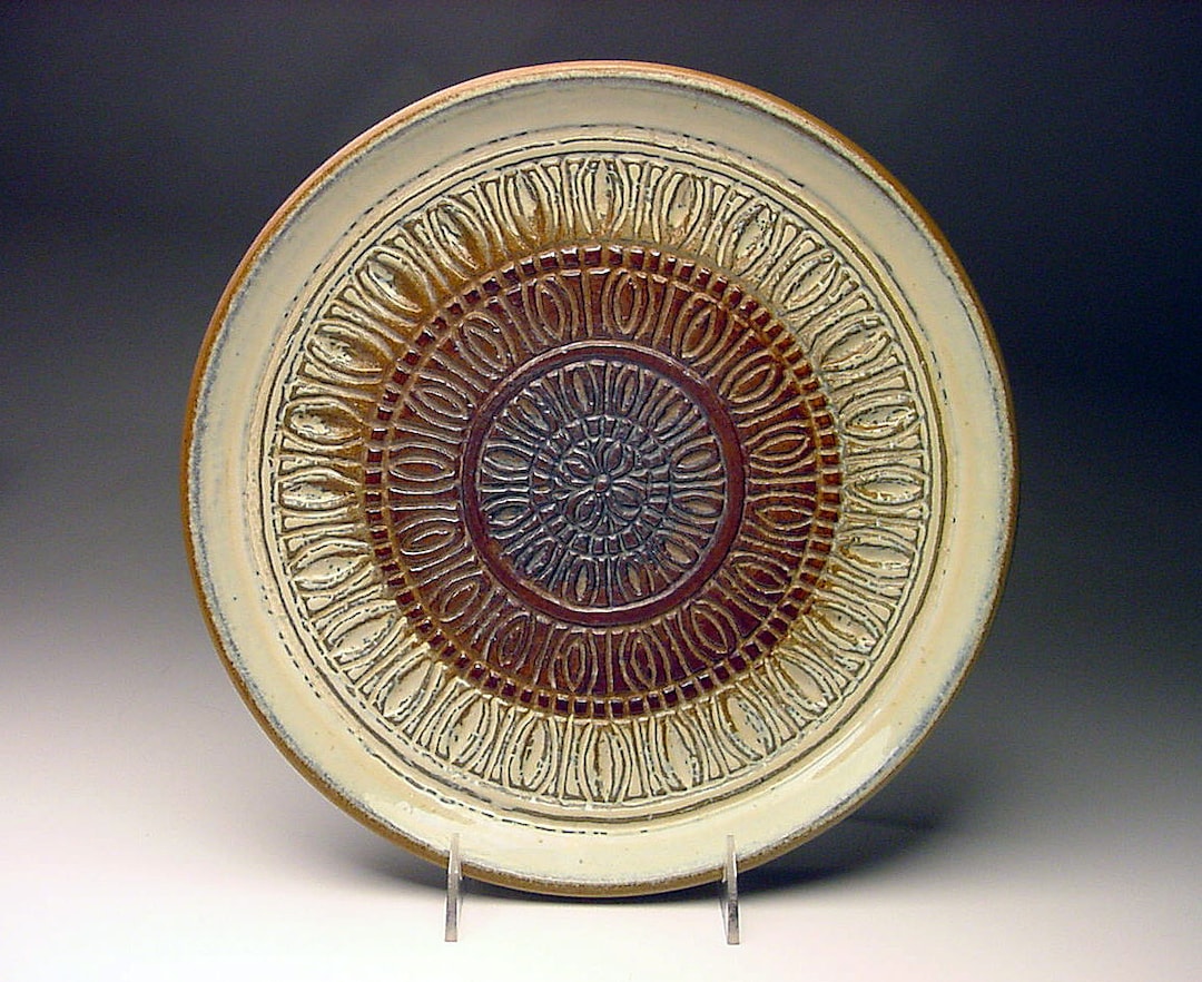 MCM Mod Treasure Craft California Pottery Heavy Pottery Plate Design ...