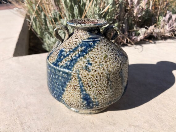 1972 Original Salt Glazed Handled Vase Form by Listed Regional | Etsy