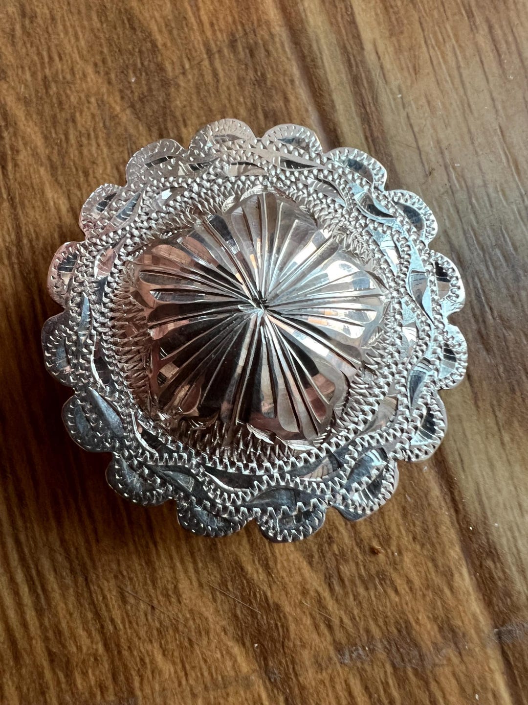 Vintage Engraved Sterling Mexican Silver Concho Hand Made SIGNED - Etsy