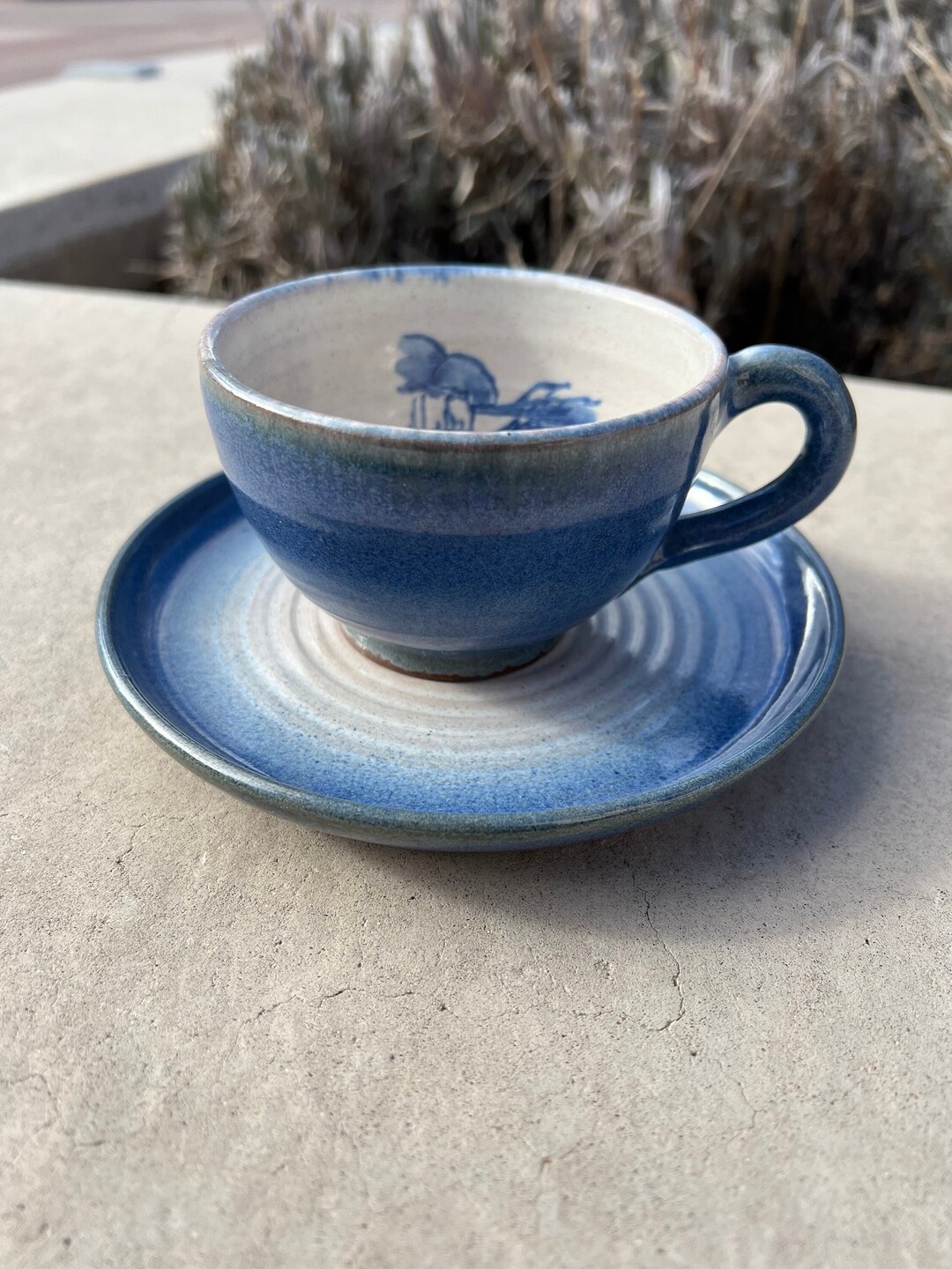 Circa 1980 Original Rowantrees Cup and Saucer Blue Hill Maine Decorated ...