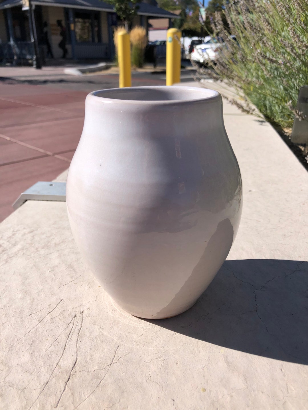 Circa 1930 WPA ERA Art Deco White Glazed Handthrown Pottery Vase Signed ...