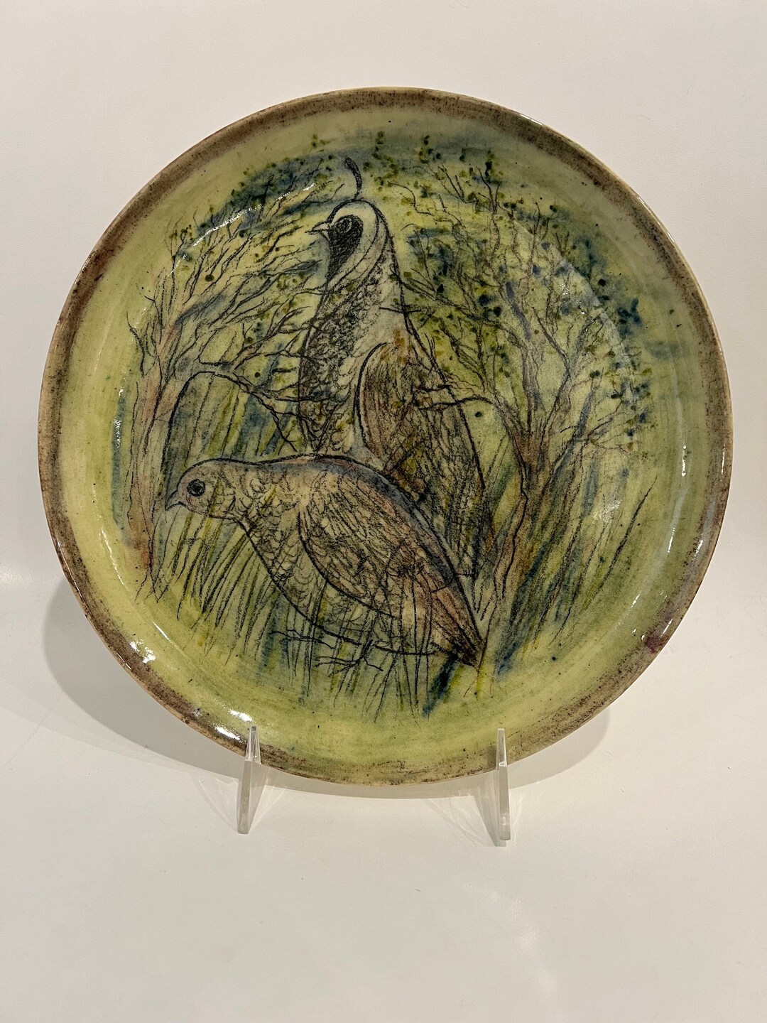1950's Quail Plate by Listed San Carlos California Artist Ceramicist ...