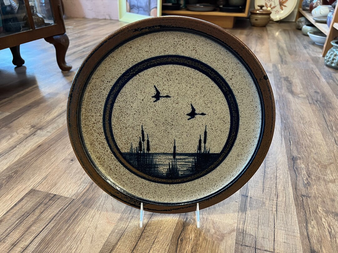 1984 Original Decorated Platter by Listed Artist Potter Professor Vince ...