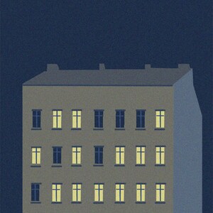 Berlin House GIF Animation, Lit Windows Animated Gif GIF Illustration ...