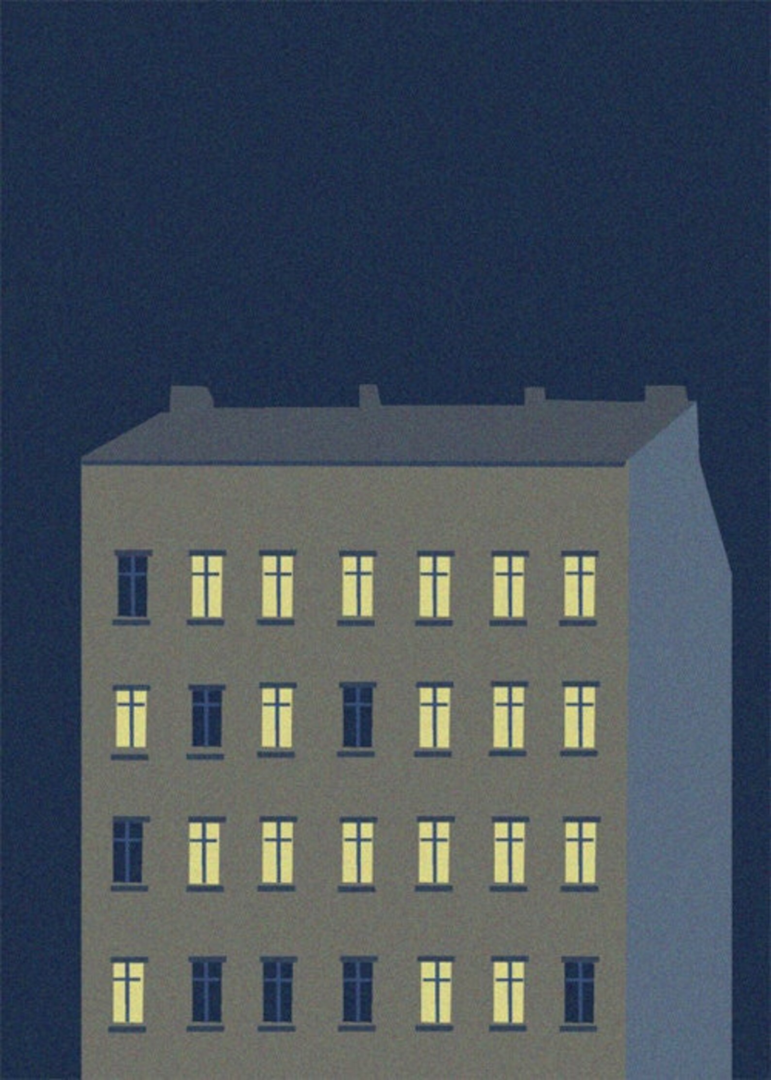 Berlin House GIF Animation, Lit Windows Animated Gif GIF Illustration ...