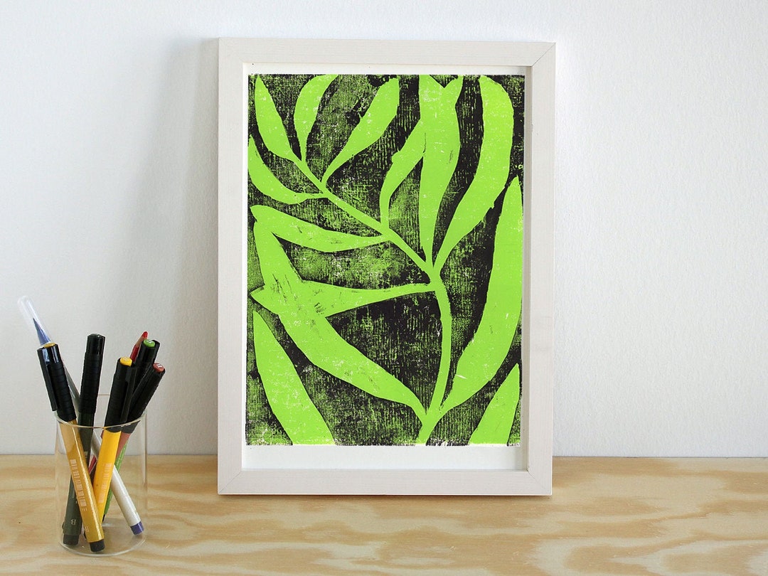 Plant Modern Original Woodblock Print Poster - Etsy