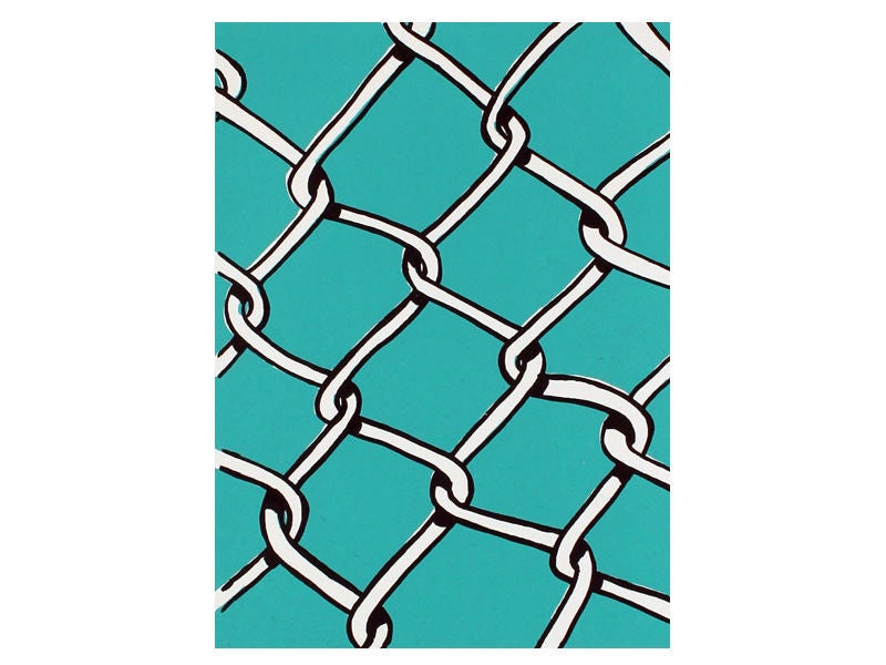 Original screen print poster wire mesh turquoise sold by Merciful ...