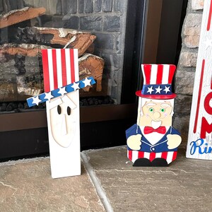 Uncle Sam Patriotic Block Decor Independence Day 4th of | Etsy