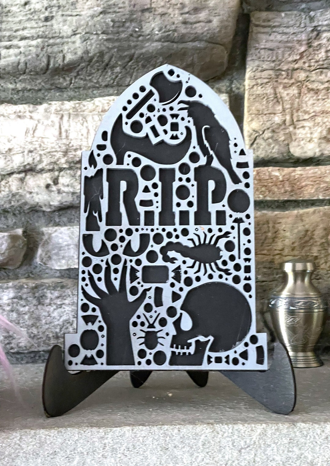 Halloween Designs With Cutouts That Sit on Easels Grave Stone RIP ...