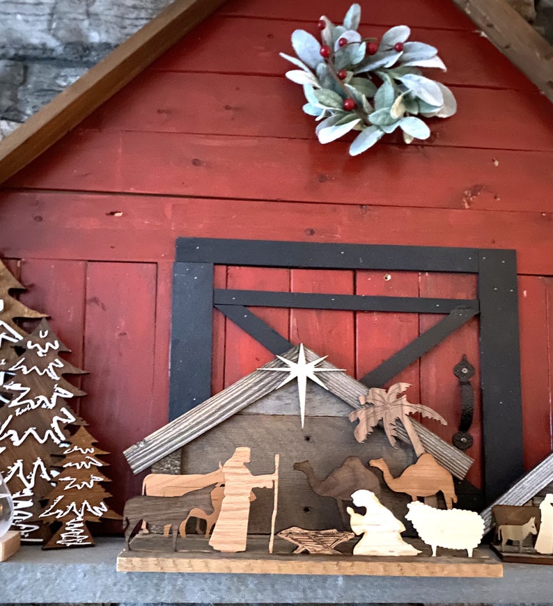 Rustic Nativity Scene Nativity Scene Rustic/Reclaimed wood | Etsy