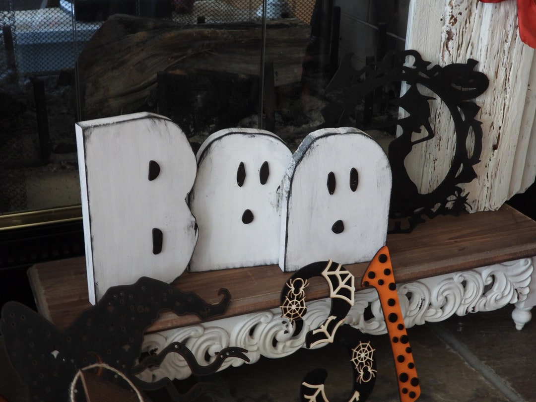 Ghost Like Halloween Decoration Spelling BOO - Etsy