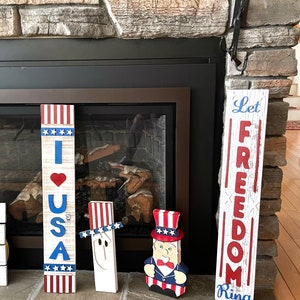 Uncle Sam Patriotic Block Decor Independence Day 4th of | Etsy