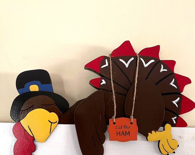 Happy Thanksgiving Turkey Shelf Sitter. Display This Lazy Turkey Just ...