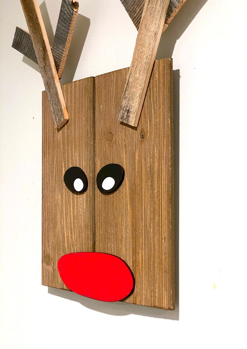 Reindeer Wall Sign Rustic Wood - Etsy