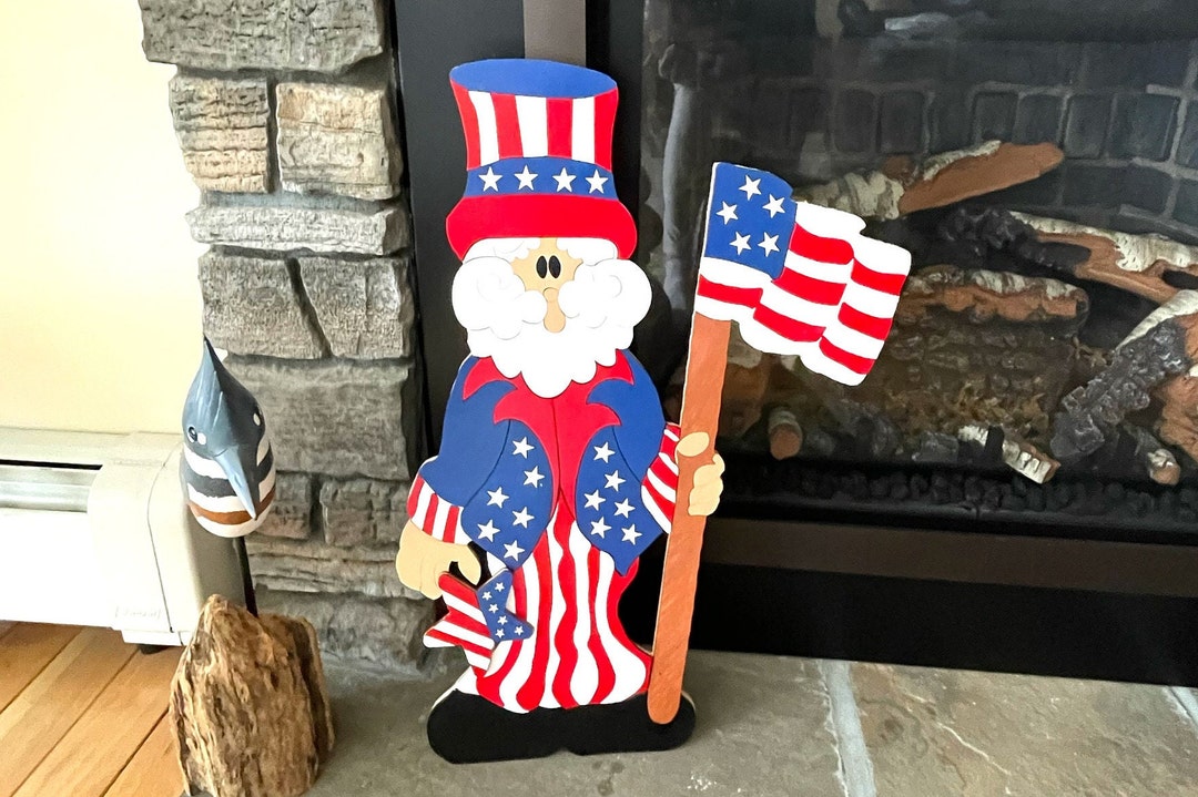 Uncle Sam With American Flag Porch Leaner, 4th of July, Independence ...