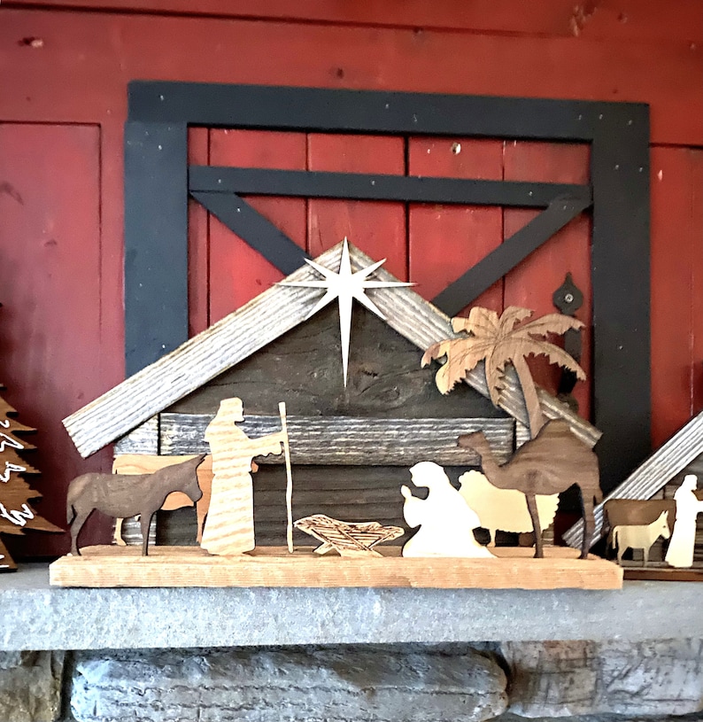 Rustic Nativity Scene Nativity Scene Rustic/reclaimed Wood - Etsy