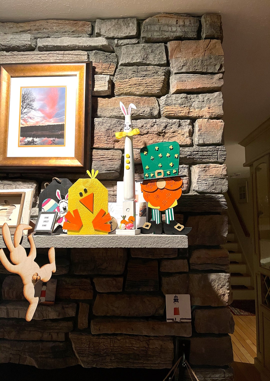 Rustic Wood Block Chick, Chicken, Spring, Easter Decor, Yellow and ...