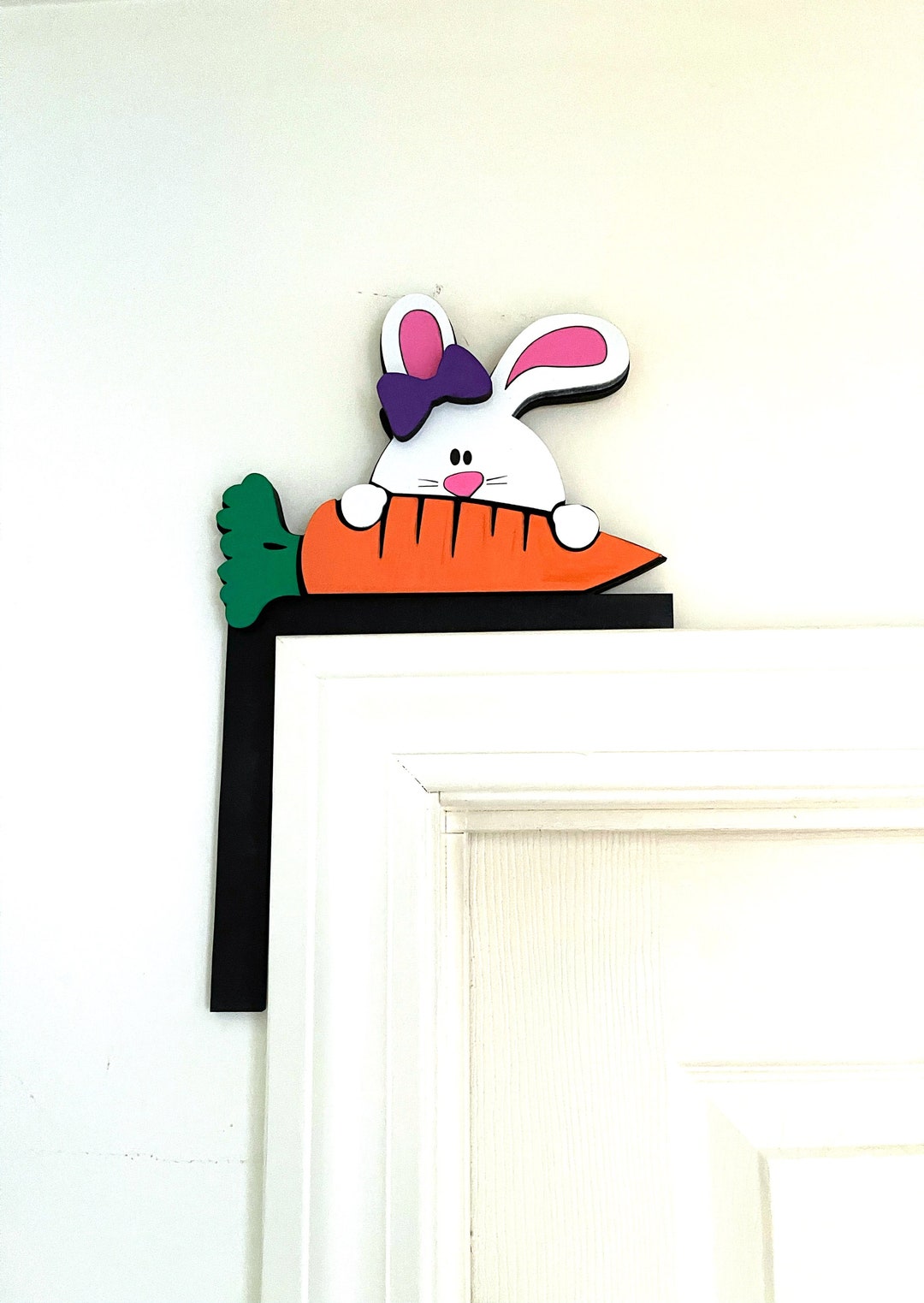 Bunny With Carrot Door Corner Decor Dual Sided Can Be Used on Left or ...