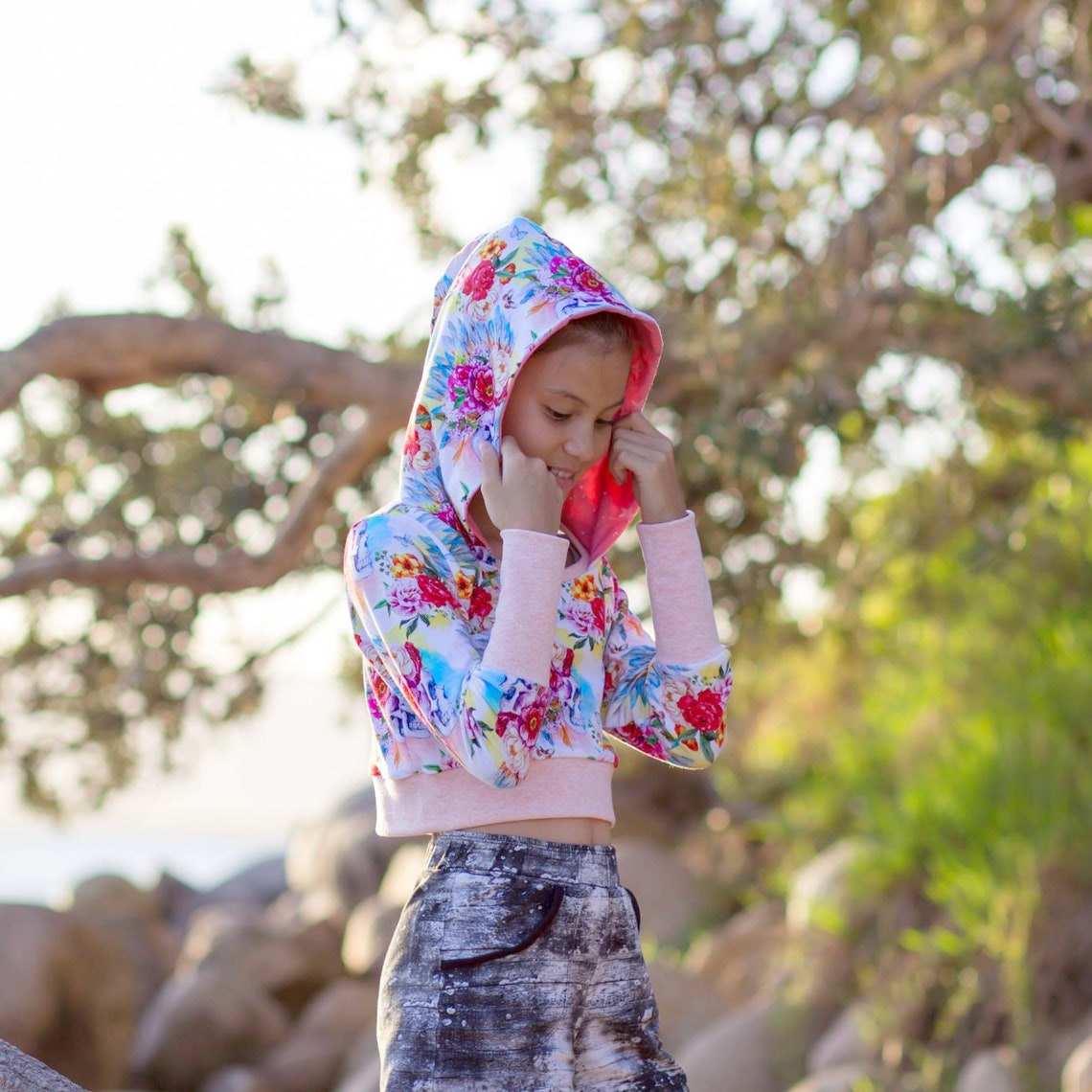 Girls Crop Knit Hoodie Sewing Pattern: Beginner Friendly, Sizes 1-12y ...