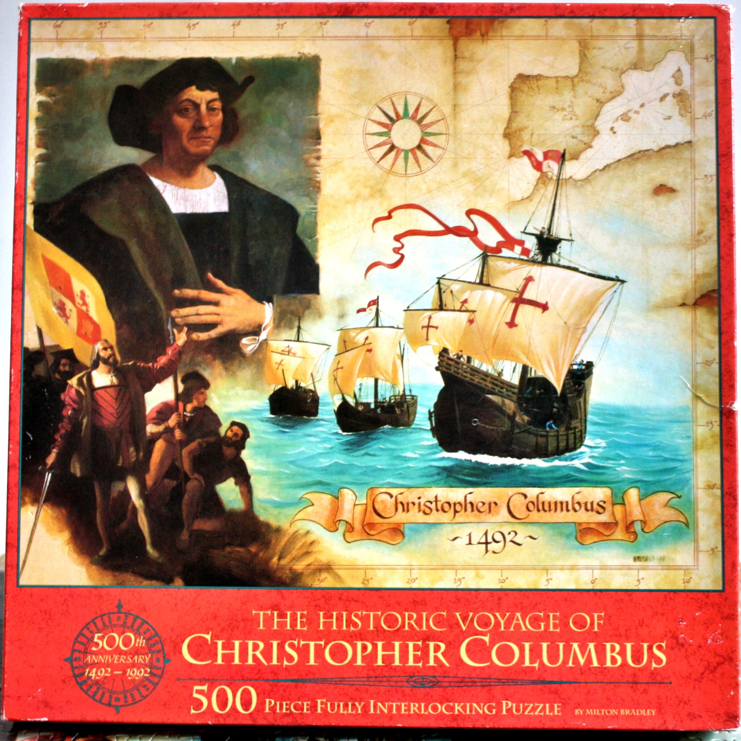 Christopher Columbus Puzzle 500 Pieces, Milton Bradley, Jigsaw Puzzle ...