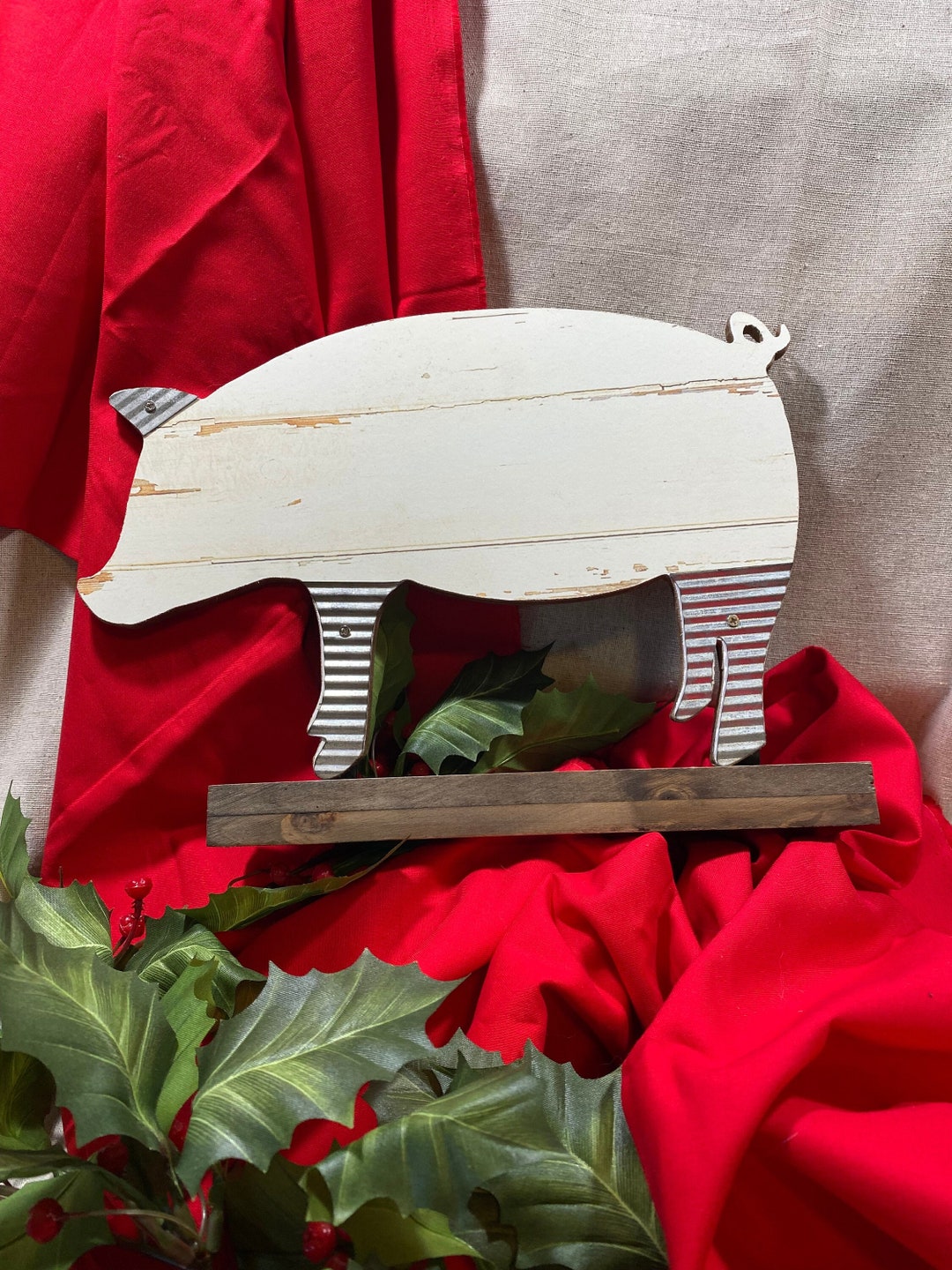 Pig Decor Piggy Tabletop Pig Shelf Sitter Farmhouse Pig Pig Lover ...