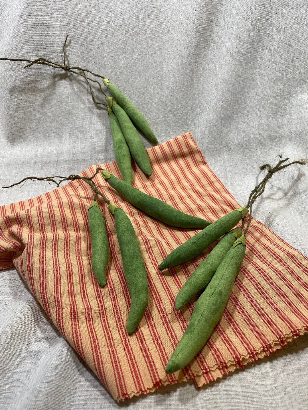 Green Beans Cluster Pole Beans Handmade Beans Fabric Bean Handmade ...