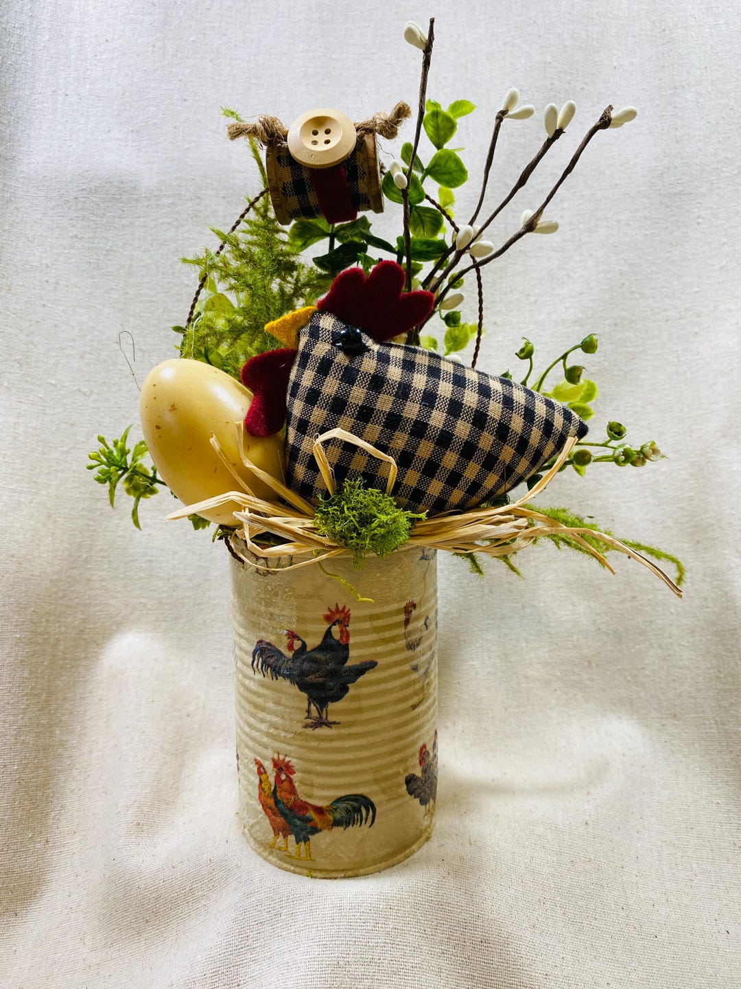 Rustic Chicken Tin With Egg: Farmhouse Kitchen Decor - Etsy