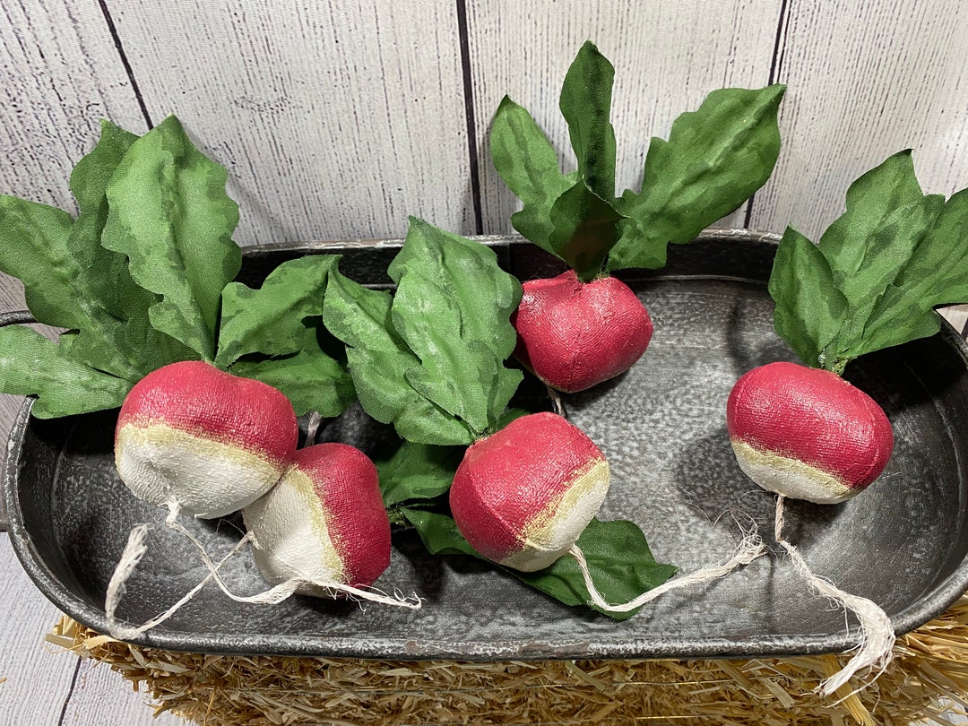 Radish, Farmhouse Bowl Filler, Pretend Food, Fake Radishes, Farmers ...