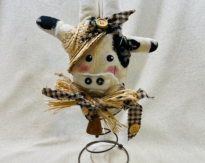 Holstein Cow, Black and White Farmhouse Cow, Primitive Cow Decor, Cow ...
