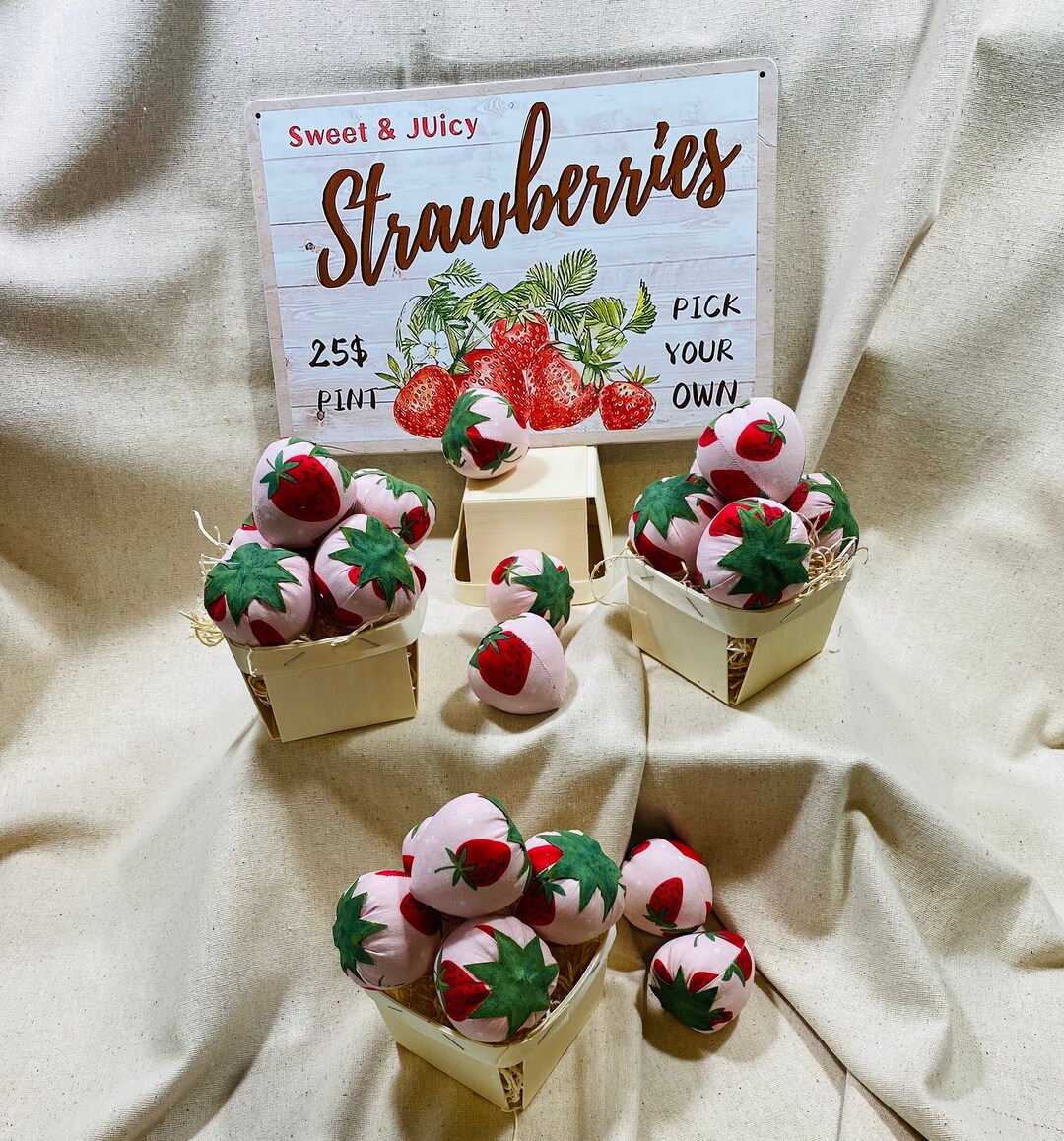 Handmade Strawberry Baskets, Pint Size Strawberries, Handmade ...